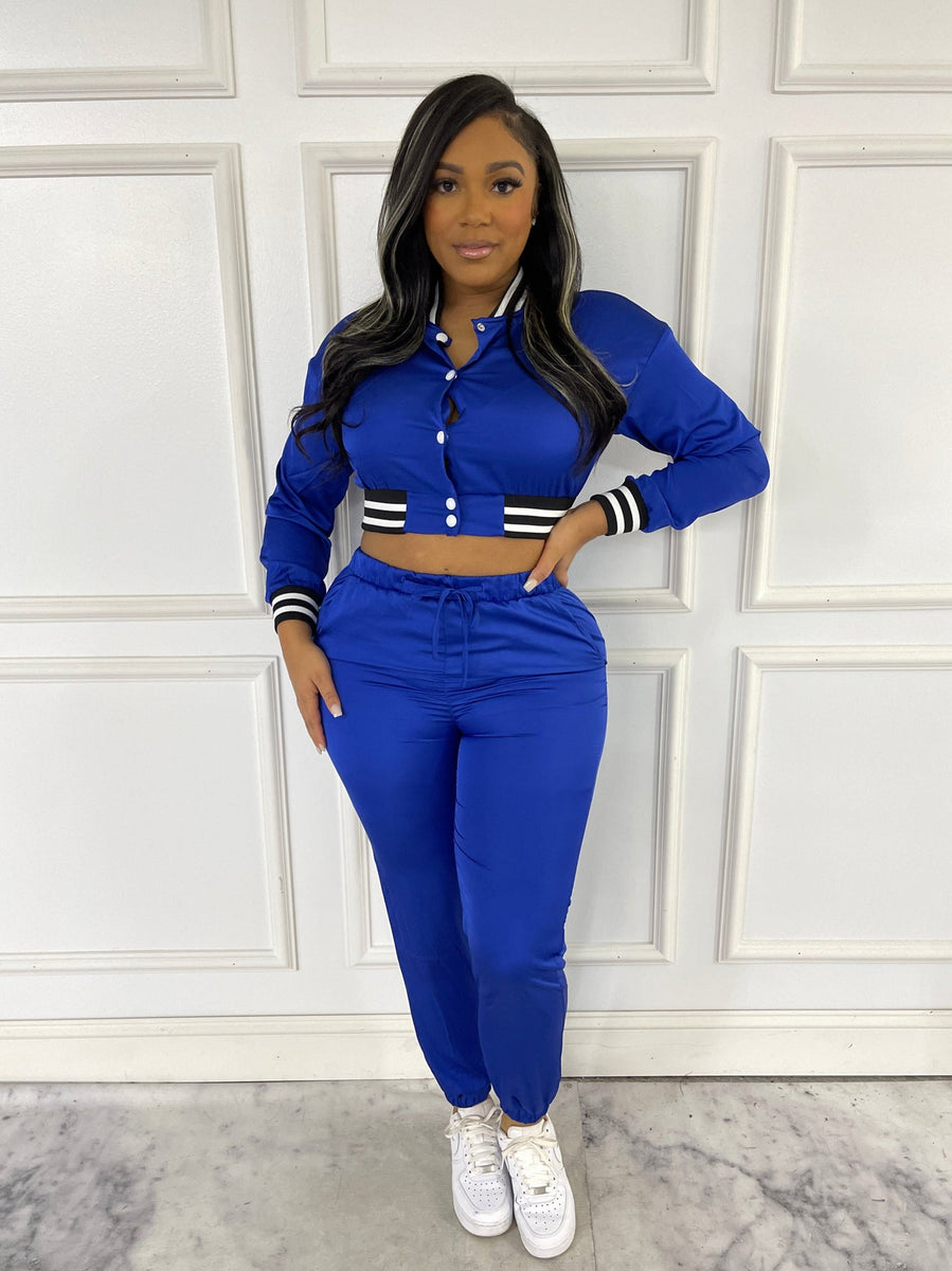 SATIN SILKY VARSITY PANTS SETS – Arelia's Dream